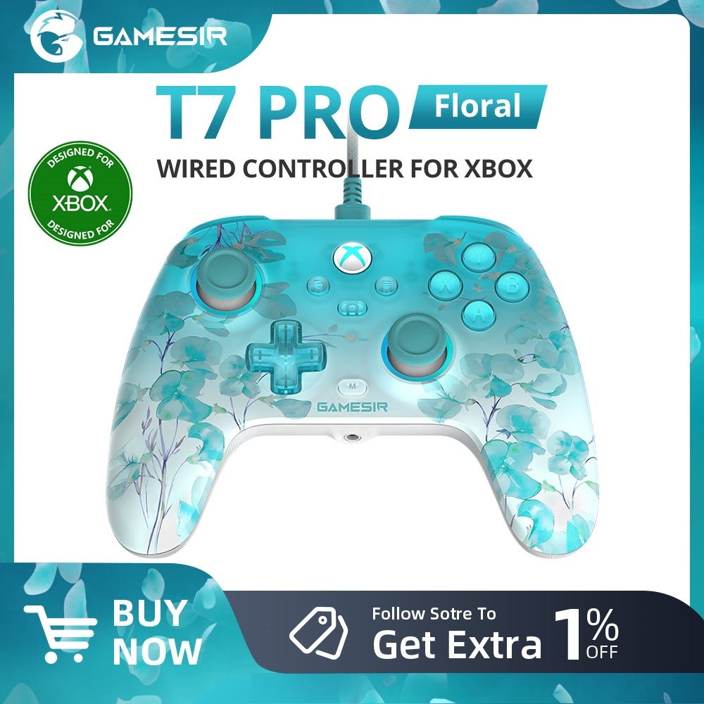 GameSir T7 Pro Floral Xbox Gaming Controller Wired Gamepad for Xbox ...
