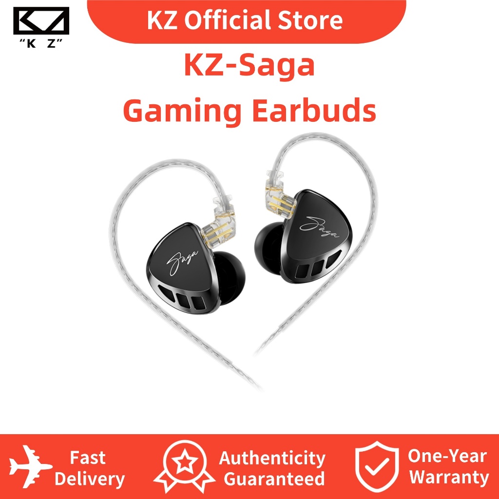 KZ Saga gaming headset Bass earbuds for FPS game in ear headphones with HD microphone Low ...