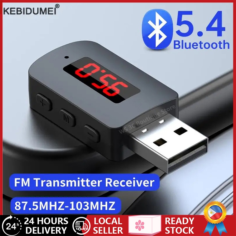 [Local Shipment] USB Bluetooth 5.4 FM Transmitter With Mic Handsfree ...