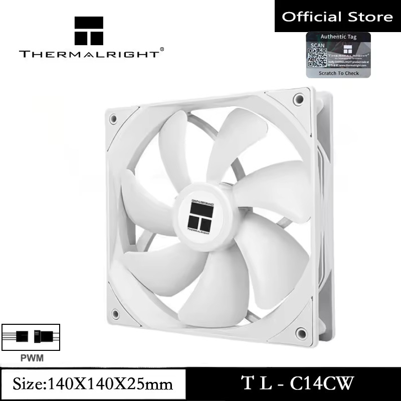 Thermalright TL-C14CW 140mm Case Fan Cooler Fan 1500RPM CPU Fan 4Pin PWM Silent Computer Fan ...