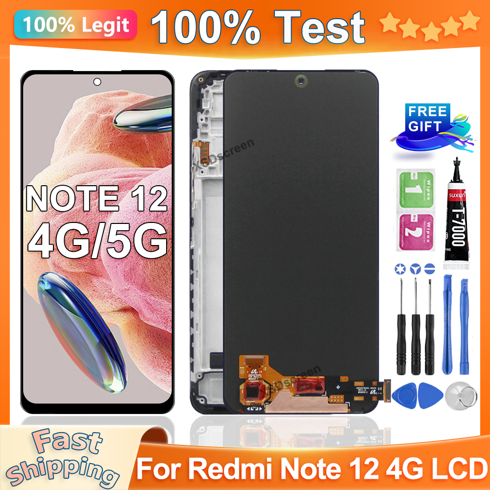 For Xiaomi Redmi Note 12 4G 5G LCD Display Touch Screen 23021RAAEG ...