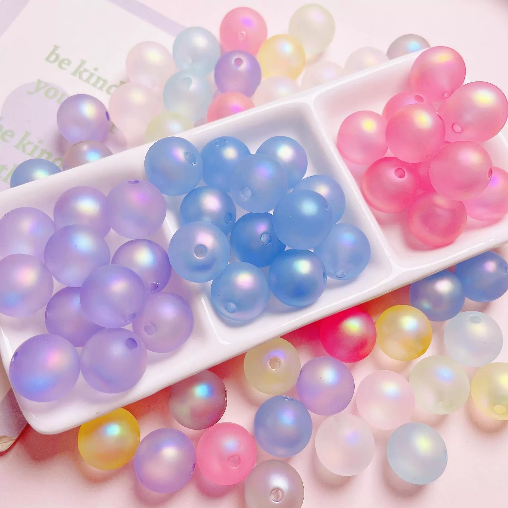 10Pcs New Style 16mm Colorful Frosted UV Plated Frosted Rubber Feel ...