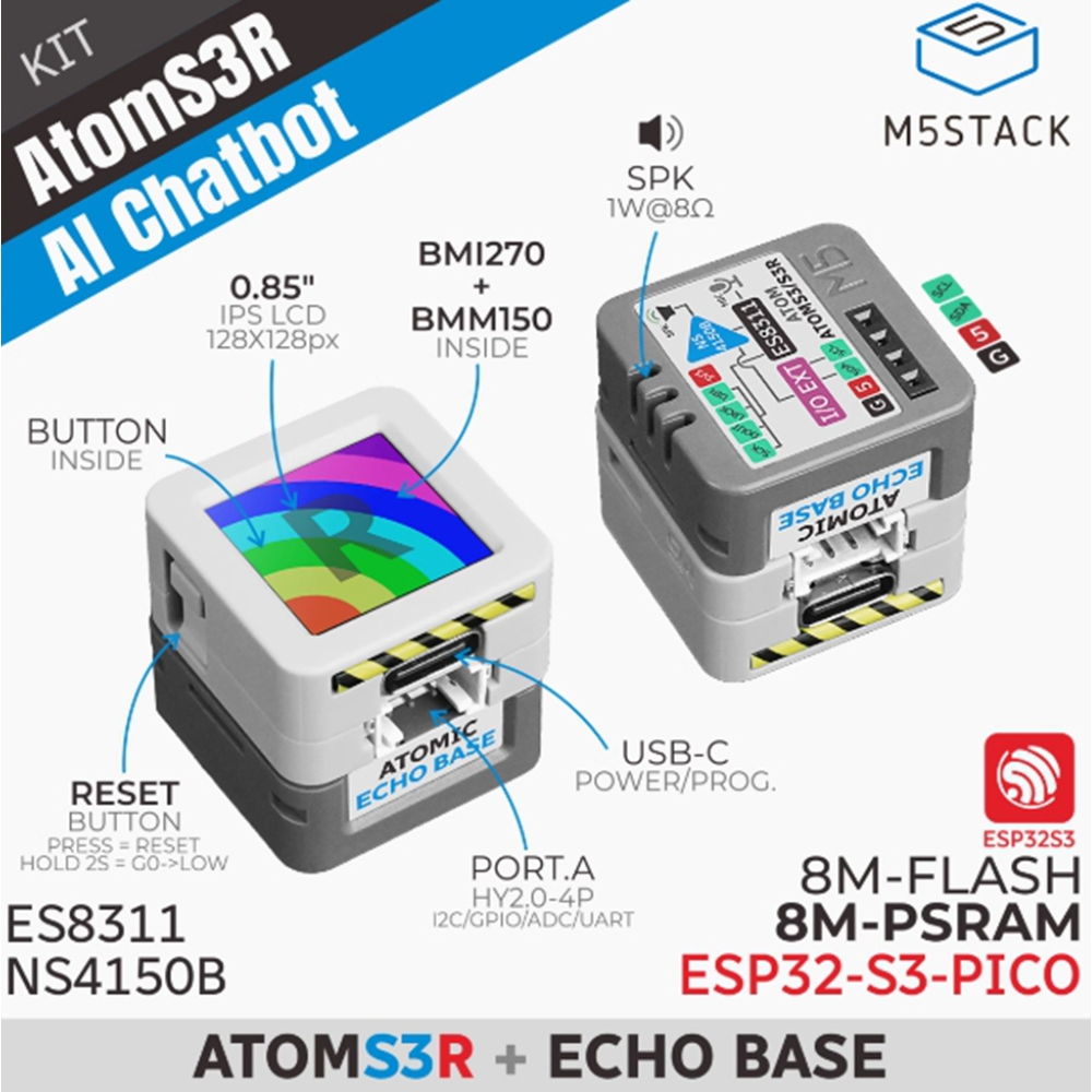 M5Stack AtomS3R AI Chatbot Xiage Xiaozhi AI Voice Assistant Kit ESP32S3 | Shopee Philippines