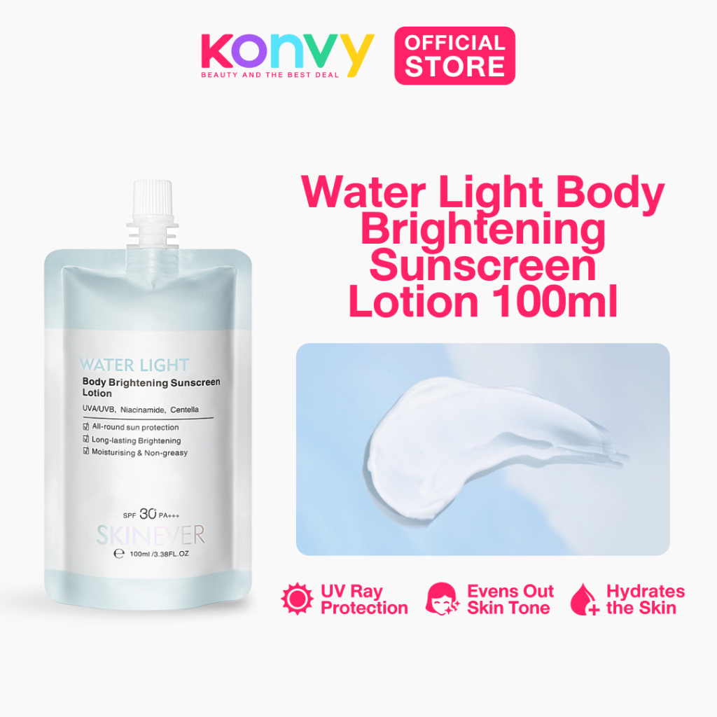 SKINEVER Water Light Body Brightening Sunscreen Lotion 100ml | Shopee ...