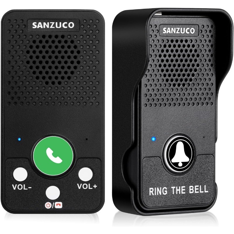 SANZUCO Full Duplex Intercom Wireless Doorbell, Distance Over 1000ft ...