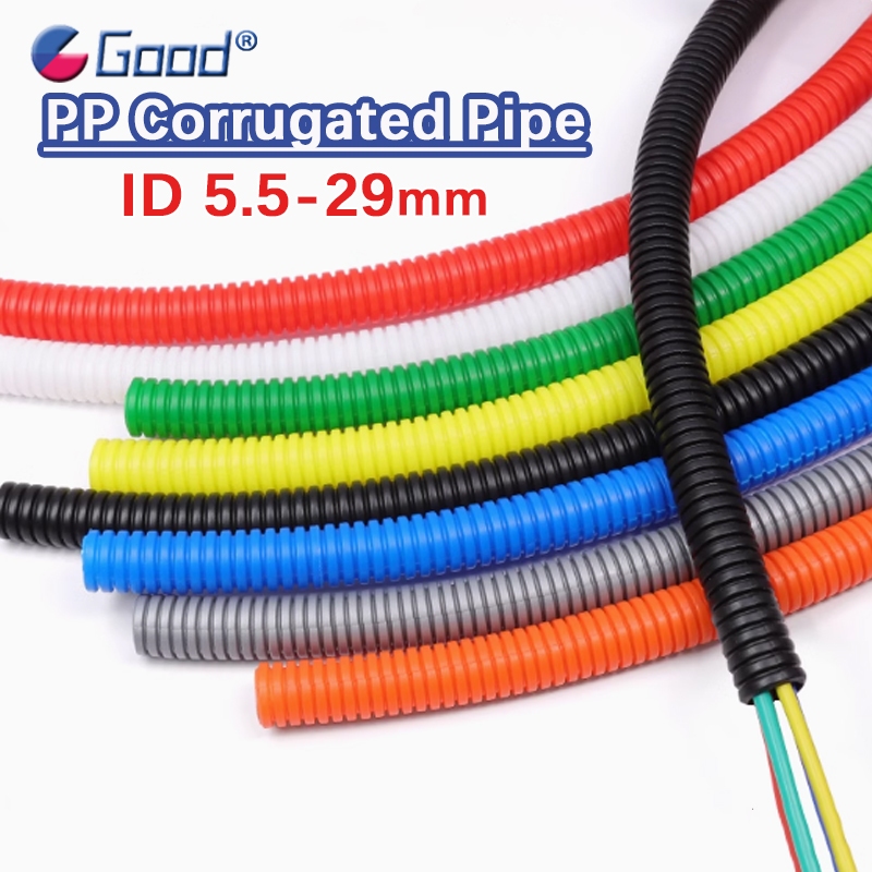 Insulation Corrugated Tube Pipe Nylon Wire Harness Casing Cable Sleeves ...