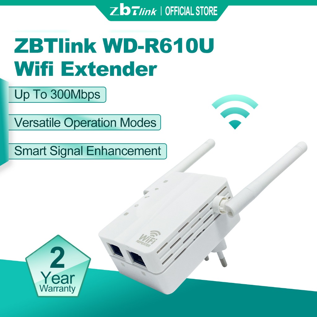 ZBTlink WD-R610U Wifi Extender 300Mbps 2.4GHz WiFi (802.11n) 1×WAN + 1× ...