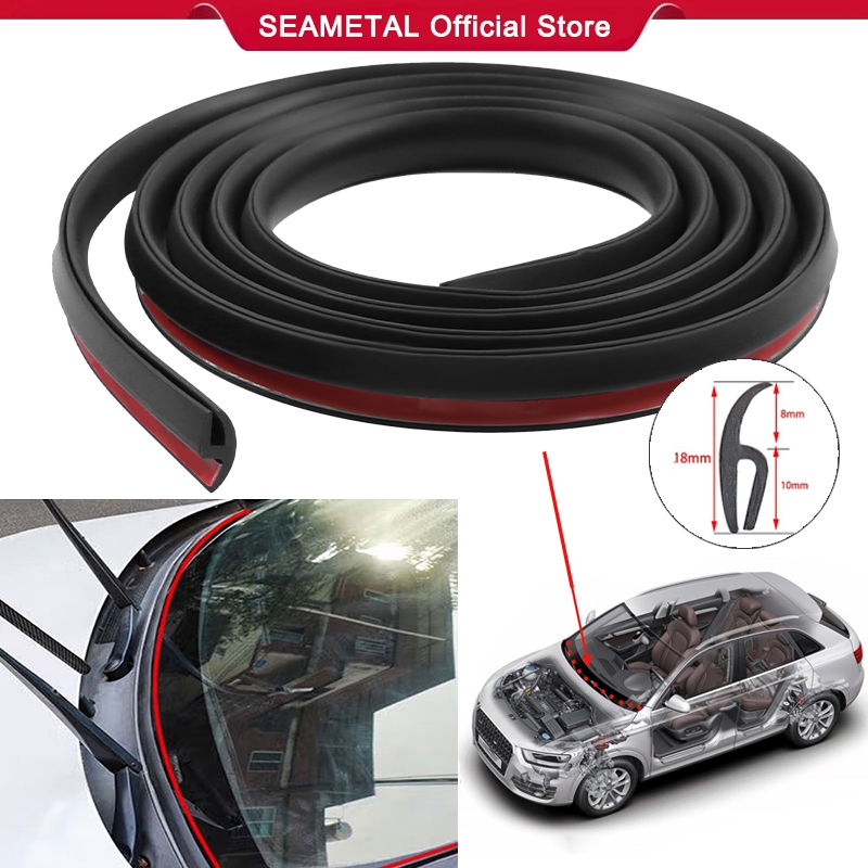 SEAMETAL 2M Car Windshield Rubber Seal Strip Self-adhesive Dustproof ...