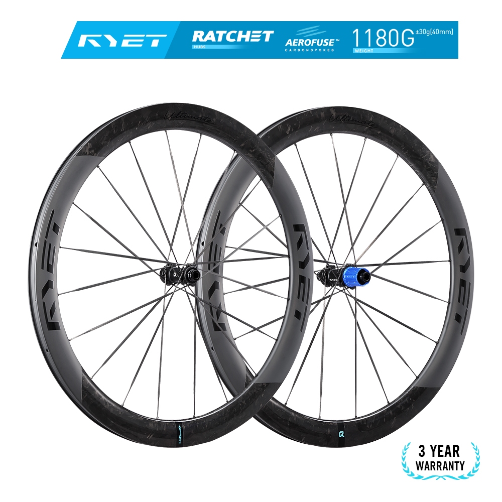 RYET Full Carbon Road Bike Wheelset 1180g Aero Carbon Spoke Ceramic ...