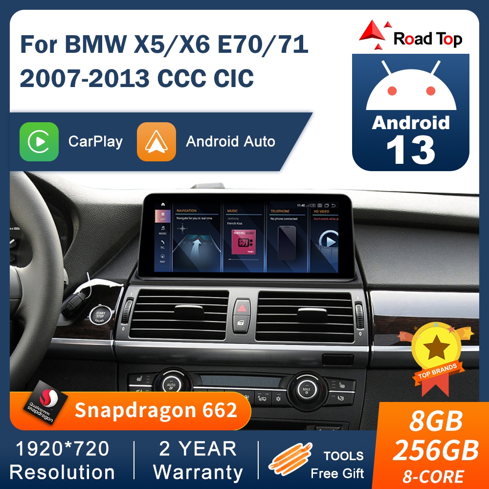 8+256G Android 13 Carplay Touch Screen for BMW X5 X6 E70 E71 2007-2013 ...