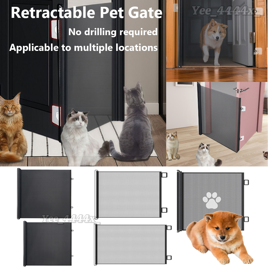 Retractable Baby Gates Mesh Retractable Dog Gate Extendable Safety ...