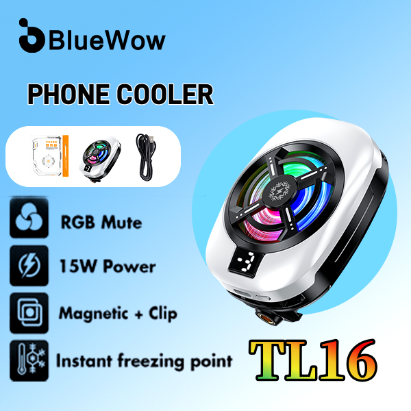 Bluewow TL16 15W mobile game cooler, semiconductor mobile phone cooler, cooling fan for freezing ...