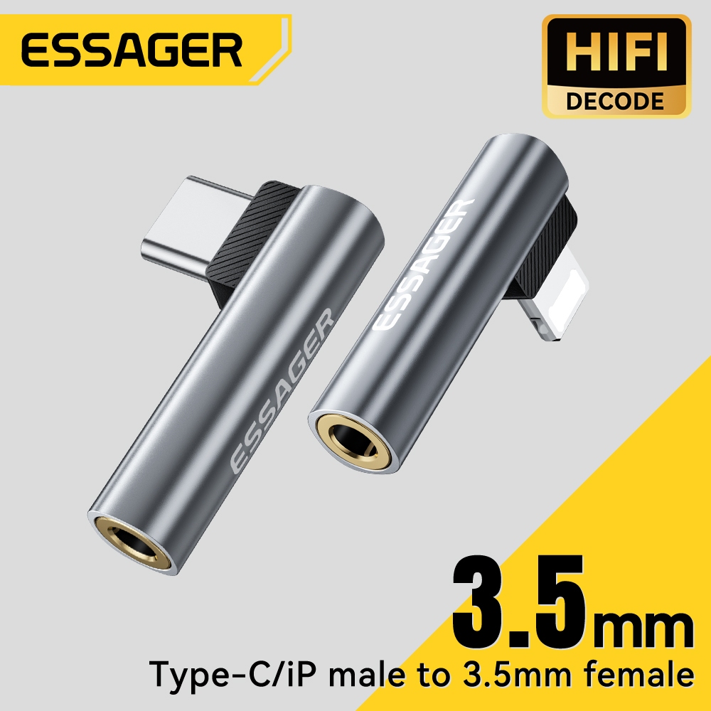 Essager Type-C/L To 3.5mm Audio Converter Headphone Jack AUX Audio ...
