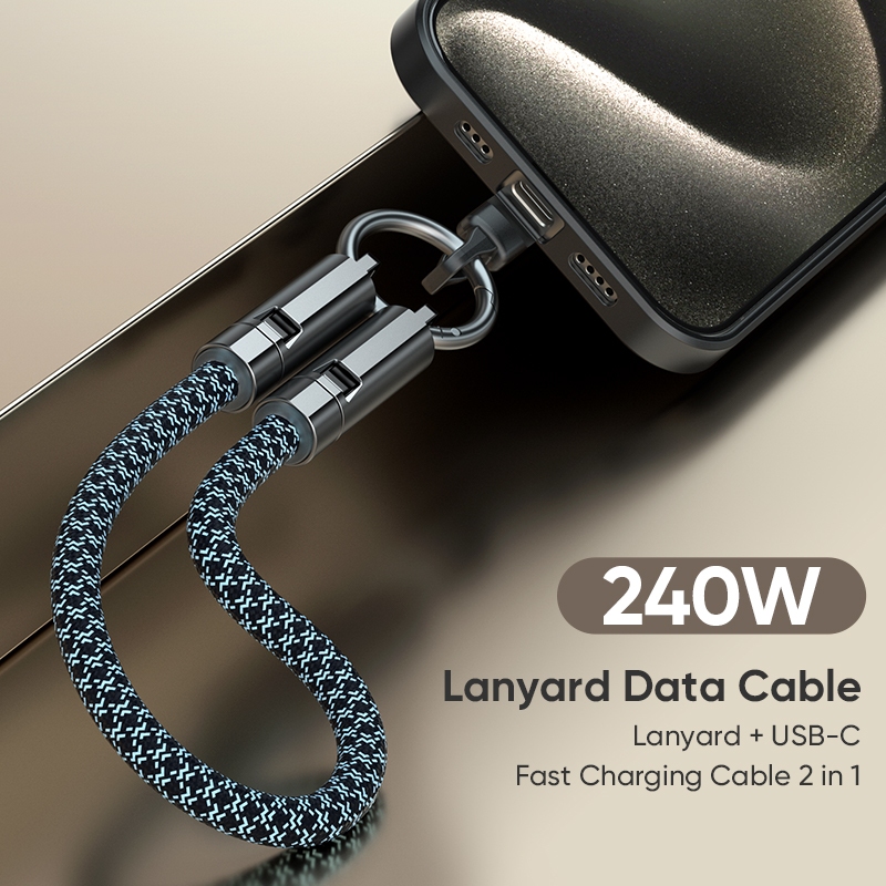 New Lanyard Cable, 240W 48V/5A PD Fast Charging, QC3.0/PD3.1, Type-c to ...