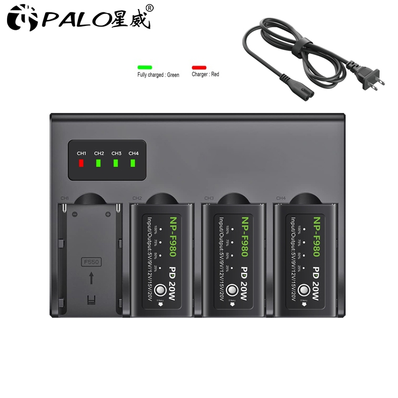 PALO NP-F970-D 4 slot charging NP-F980D Battery For Sony NP F980 F970 F960 F550 F750 | Shopee ...