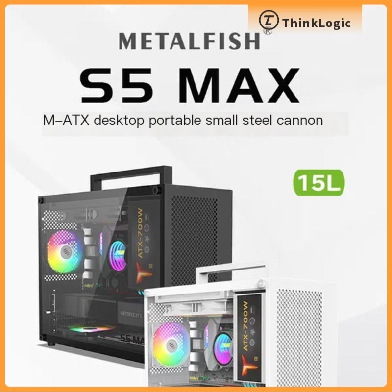 METALFISH S5 MAX Case MATX/ITX SFX Power Middle Tower Side Transparent ...