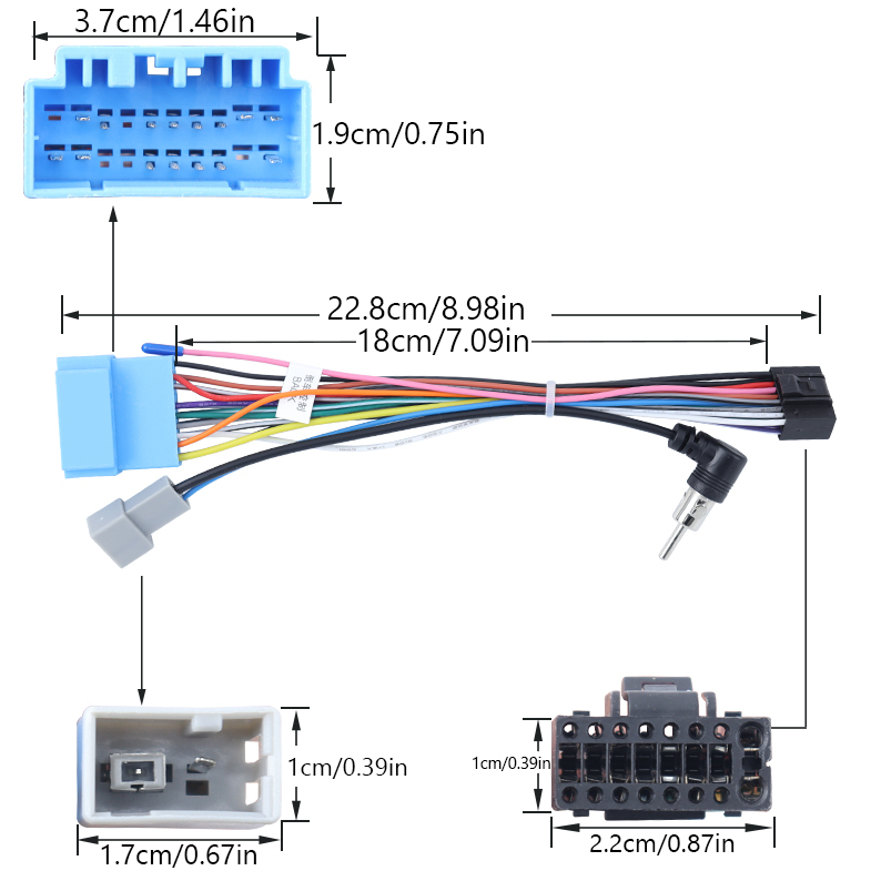 Car 16pin Wiring Harness Adapter Android Radio Power Cable For Suzuki ...