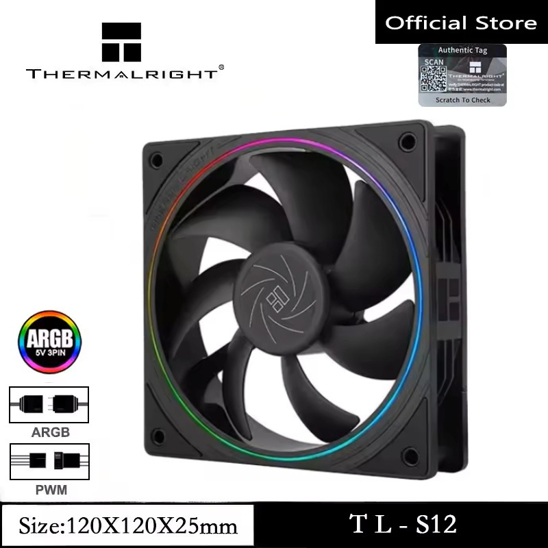Thermalright TL-S12 ARGB Case Fan CPU Fan 120mm Cooler Fan 1500RPM ...