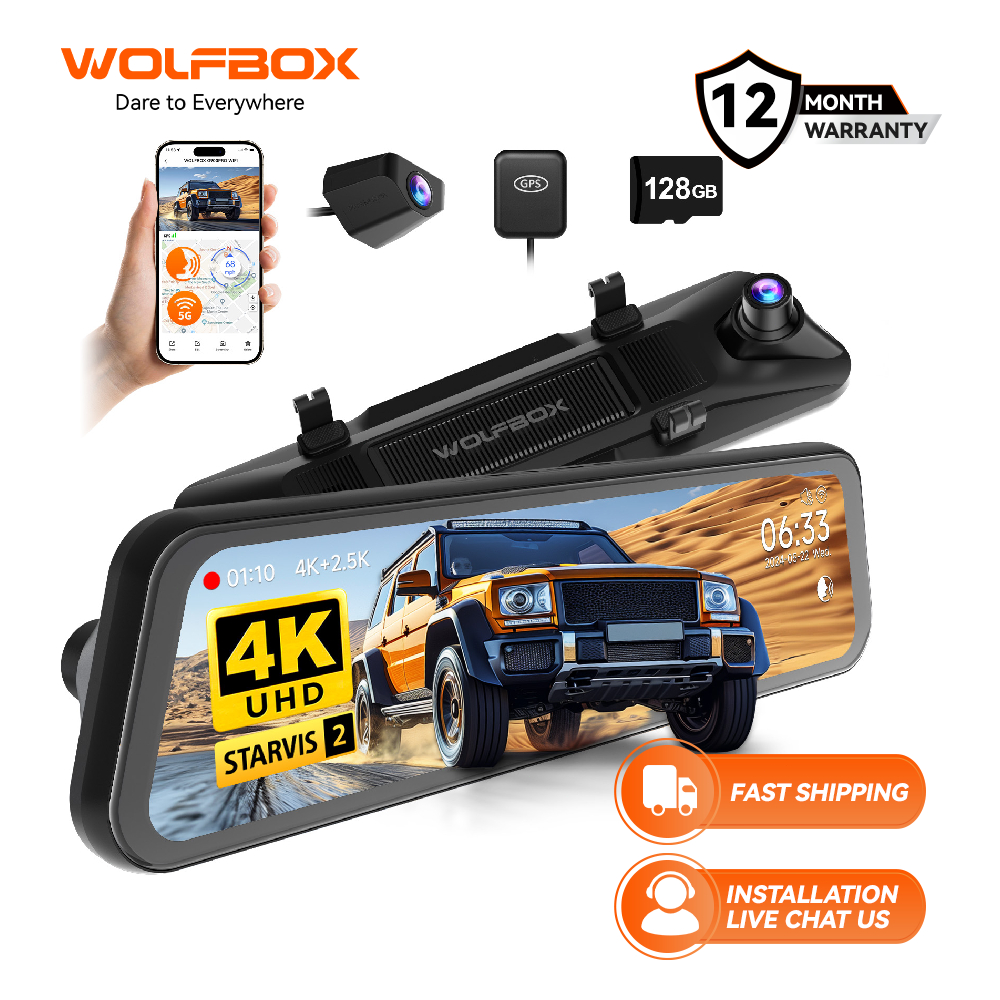 WOLFBOX G900 PRO Dash Cam 4K+2.5K Car DVR Voice Control 5GHZ WI-FI and ...