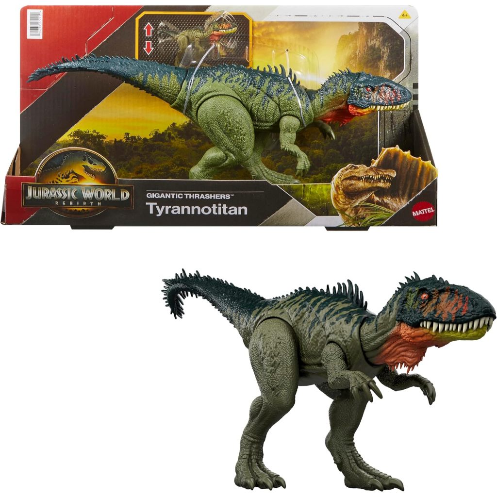 Mattel Jurassic World Rebirth Gigantic Thrashers Tyrannotitian Dinosaur ...