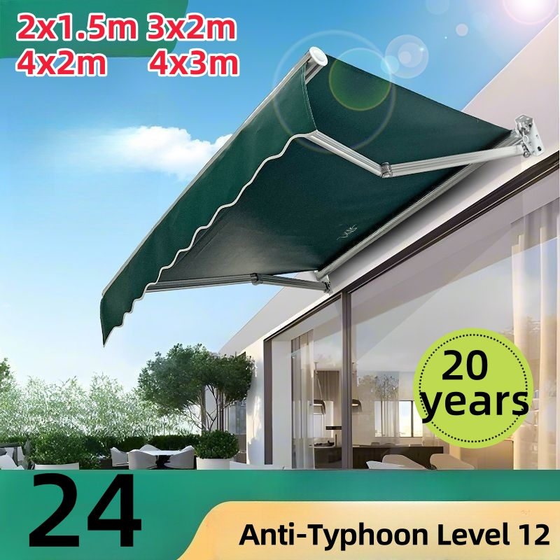Adjustable awnings Foldable awnings rotating aluminum bracket, Retractable awnings, windproof ...