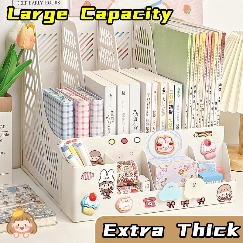 4 Column File Data Storage Rack PP Material Multi-functional Books ...