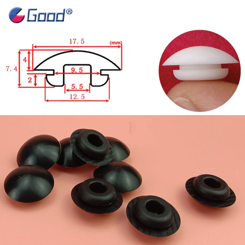 Black White Arc Silicone Rubber Sealing Plug Bungs Snap-On Hole Plugs ...