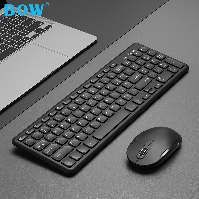 BOW HW256/HW256C Ergonomic Wireless Keyboard And Mouse Set Mute Office ...