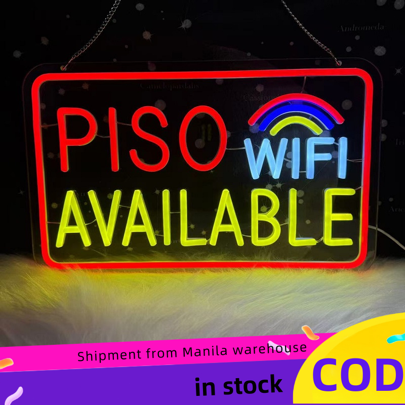 [Dimmable] PisoWifi Available Here Signage piso wifi Neon Sign USB Powered pisowifi logo Sign ...
