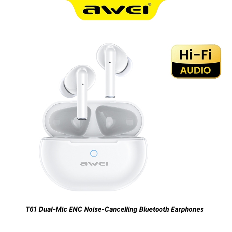 Awei T61 TWS Wireless Bluetooth 5.3 Earbuds ENC Noise Cancelling 4 Mics Clear Calls & Deep Bass ...