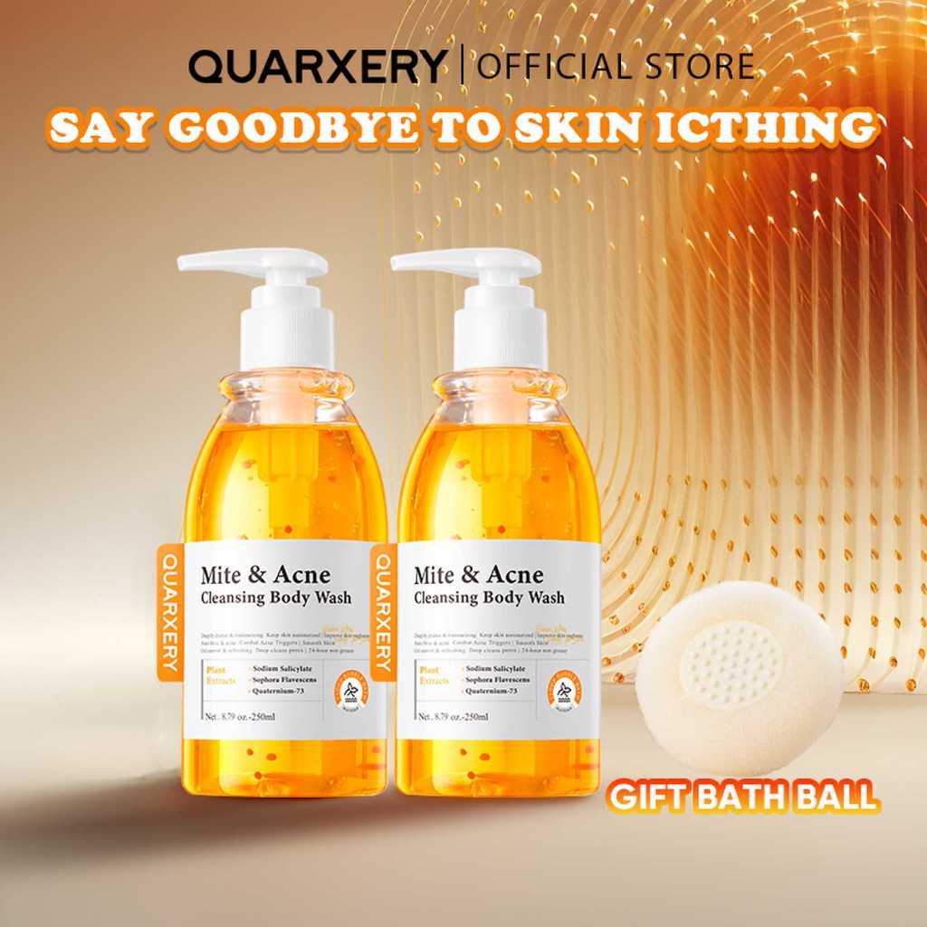 Quarxery Body Wash Mite & Acne Cleansing Body Wash 2 Bottles + 1 Bath ...