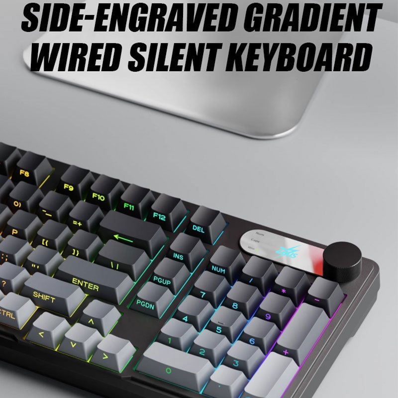 Zeus x Eweadn V102 RGB Mechanical Feel Keyboard 16M RGB Colors Silent Typing Volume Knob LED ...