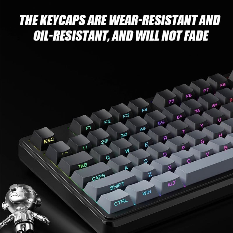 Zeus x Eweadn V102 RGB Mechanical Feel Keyboard 16M RGB Colors Silent Typing Volume Knob LED ...