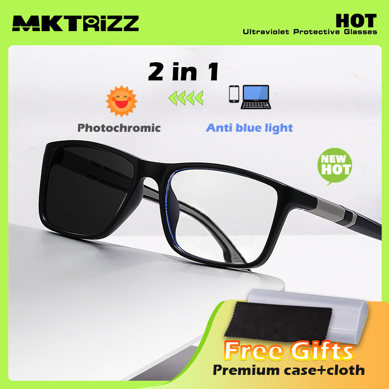 MKTRIZZ Photochromic Anti Radiation&BlueLight Eyeglass Unsex ...