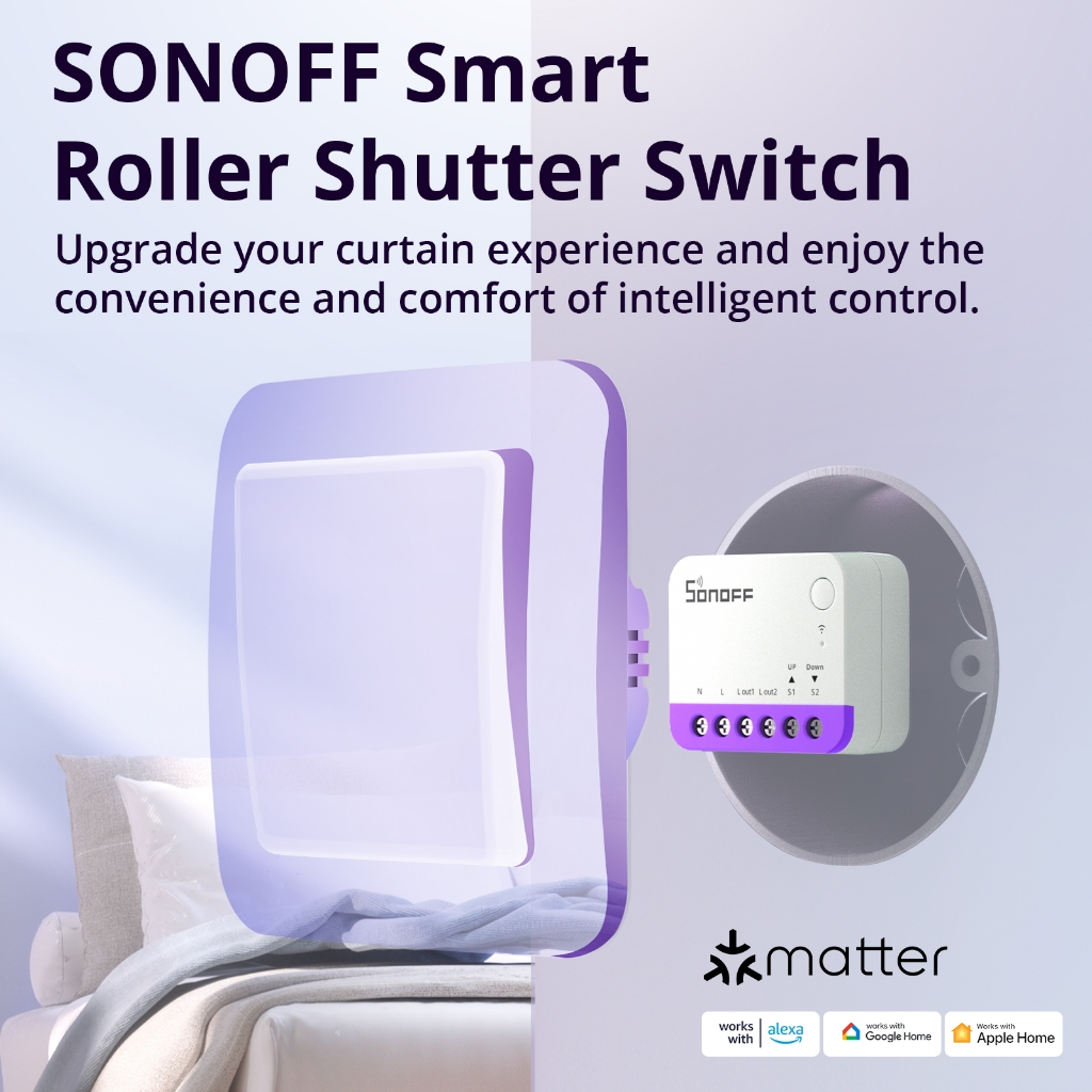 SONOFF MINI-RBS Smart Roller Shutter Switch Smart Curtain Roller Shutter Switch Deviation ...