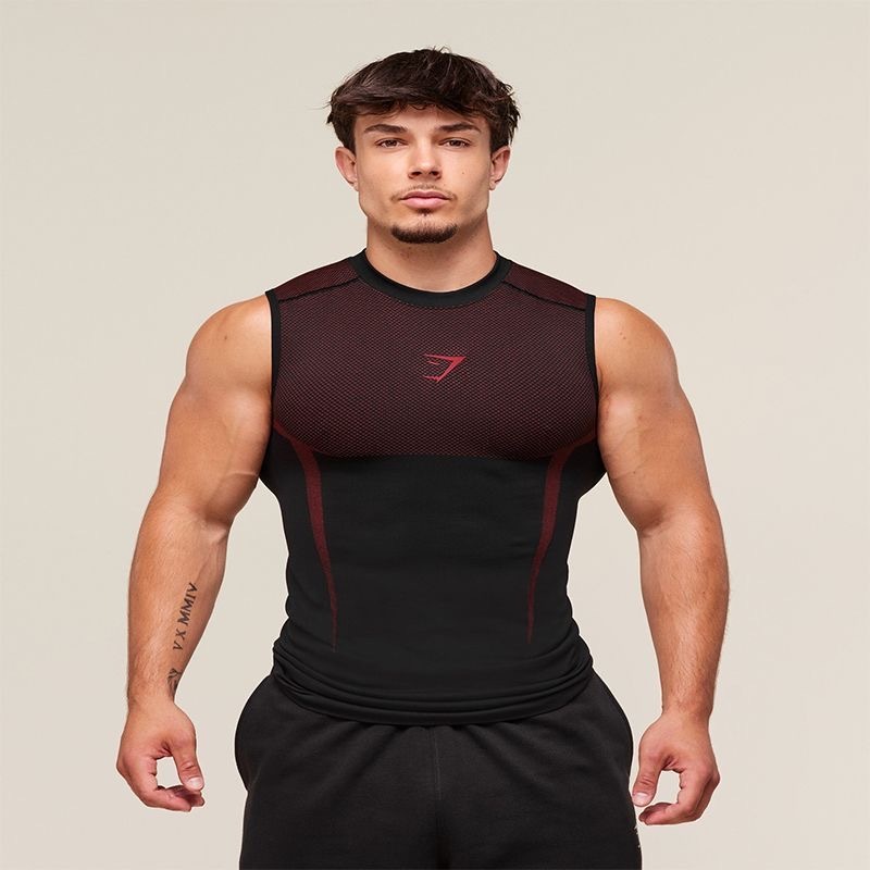 GYMSHARK Men's Fitness Training Running Tight Body Elastic Shoulder ...