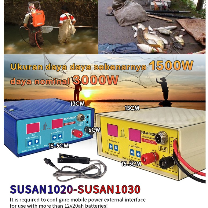 SUSAN-1030NP Ultrasonic Inverter fish stunner electric fishing inverter ...
