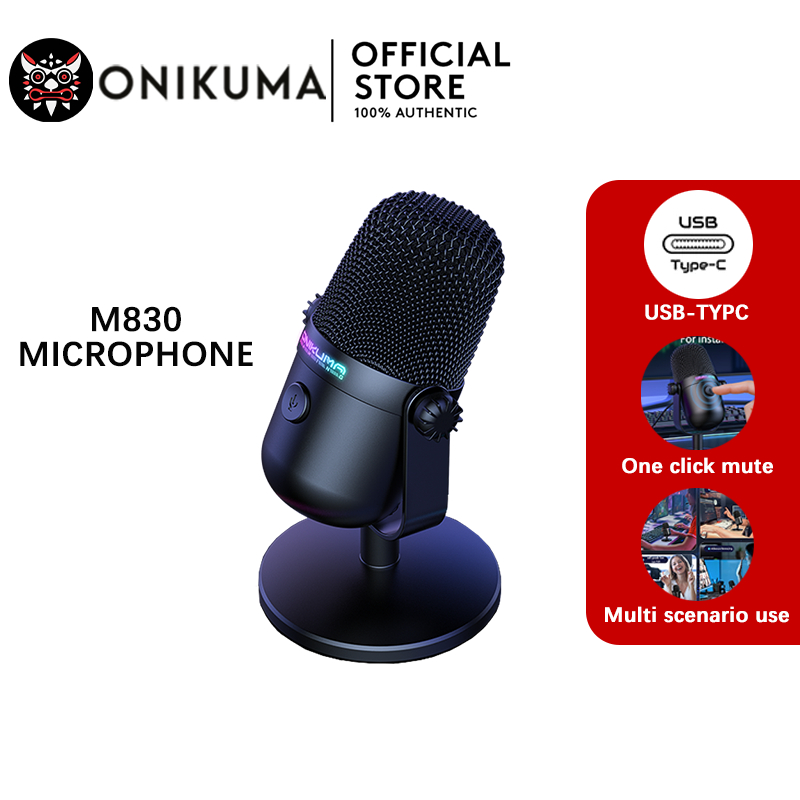 Onikuma M830 Color RGB USB Capacitor Wired Gaming Noise Reduction Microphone | Shopee Philippines