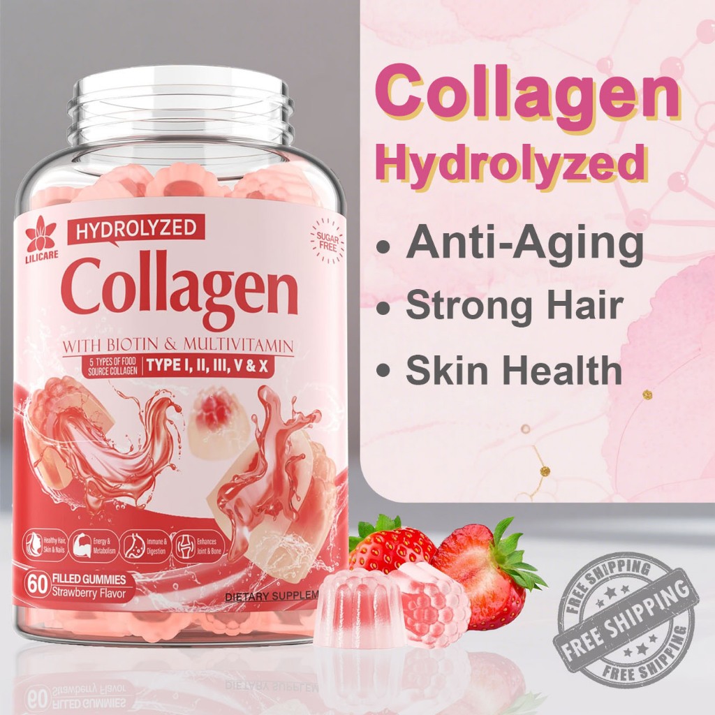 [COD] Lilicare Hydrolyzed Collagen Peptide Filled Gummies Skin Anti-Aging Collagen Supplement ...