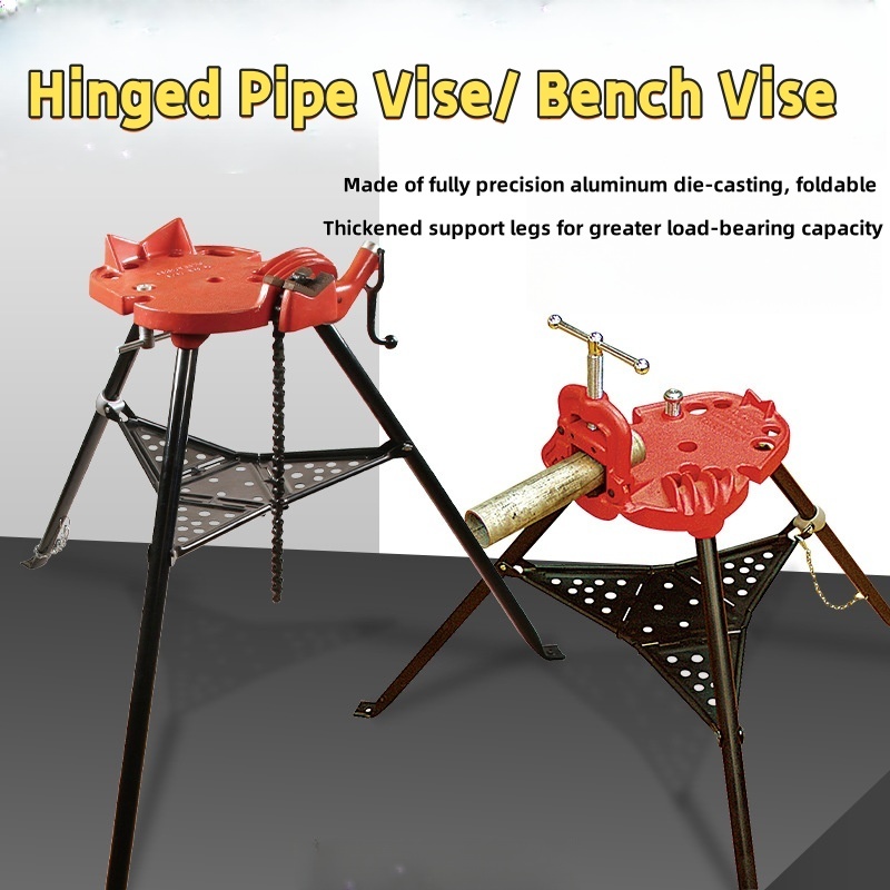 Heavy-duty Pipe Support with Hinges, Pipe Vise Gantry, Adjustable Pipe ...