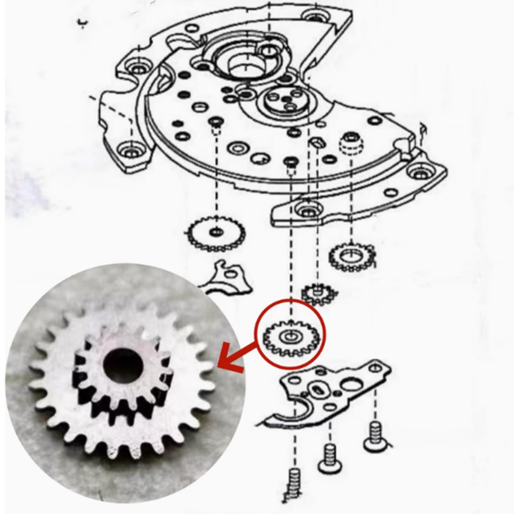 Automatic Watch Caliber 9015 Collet Winding Wheel Over-wheel Automatic ...