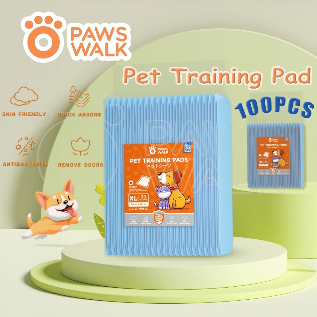 PawsWalk 100PCS Pet Training Pad Pads Trays Deodorization Pet Dog Cat ...