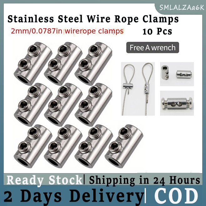 Local Delivery 10 Pcs Premium Stainless Steel Wire Rope Clamps - Heavy ...
