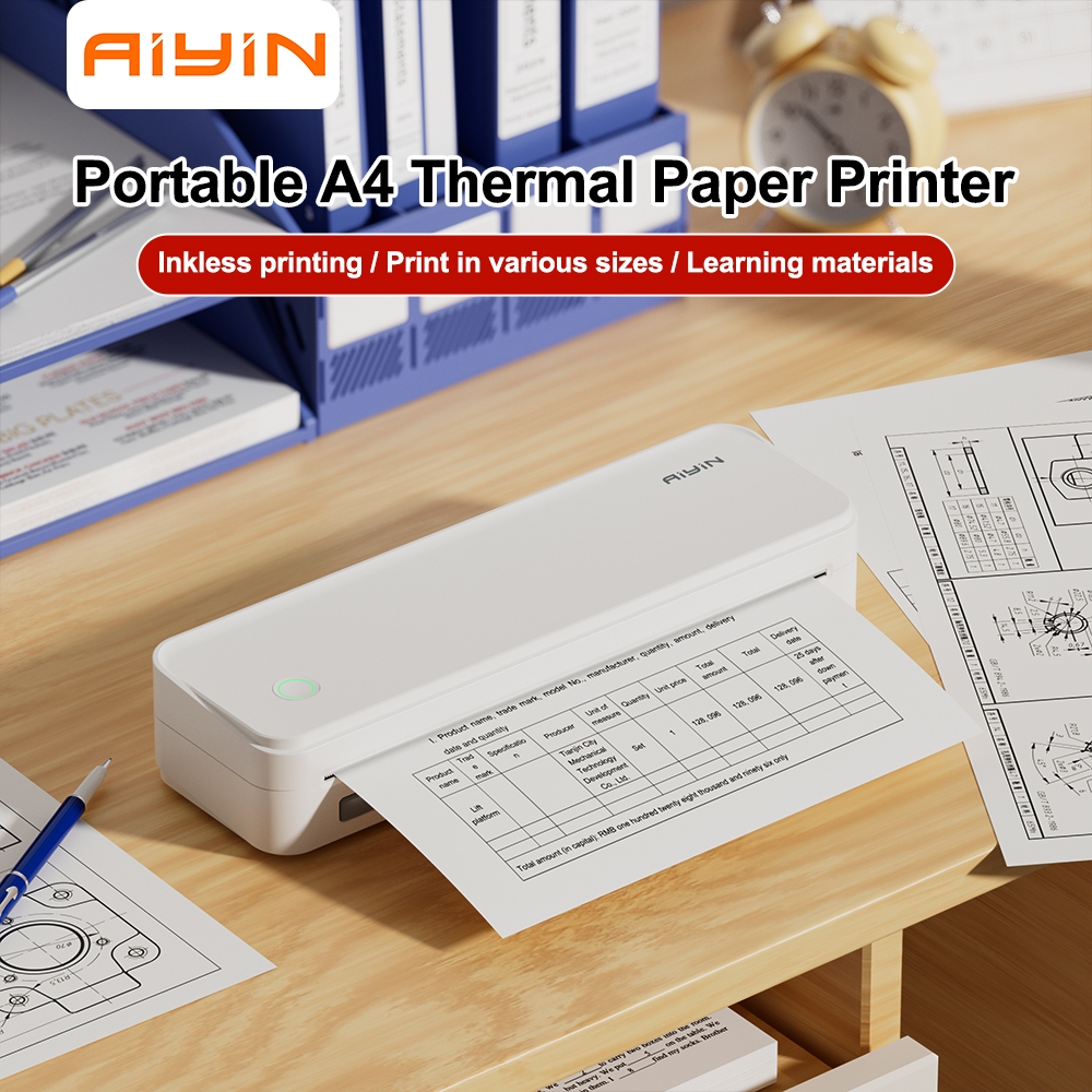 AiYin A4L Portable Thermal Printer,Support A4/Letter Size,Wireless ...