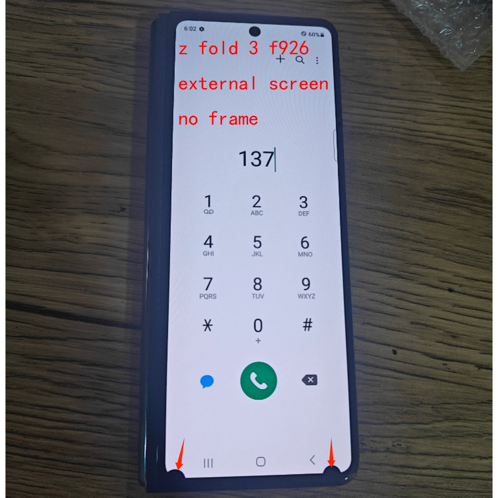 Fold 3 External AMOLED no frame with scratch point line For Samsung ...