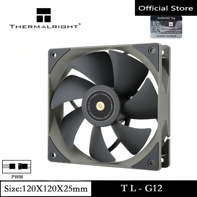 Thermalright TL-G12 Case Fan 120mm 1500RPM CPU Fan Quiet Computer 4pin PWM PC Fan Cooler Fan for ...