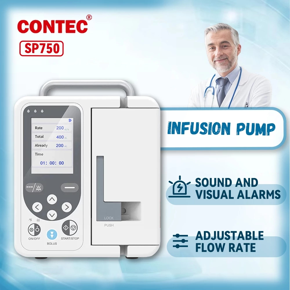 CONTEC Brand Syringe Pump SP750 LCD real-time Alarm Rechargeable ...