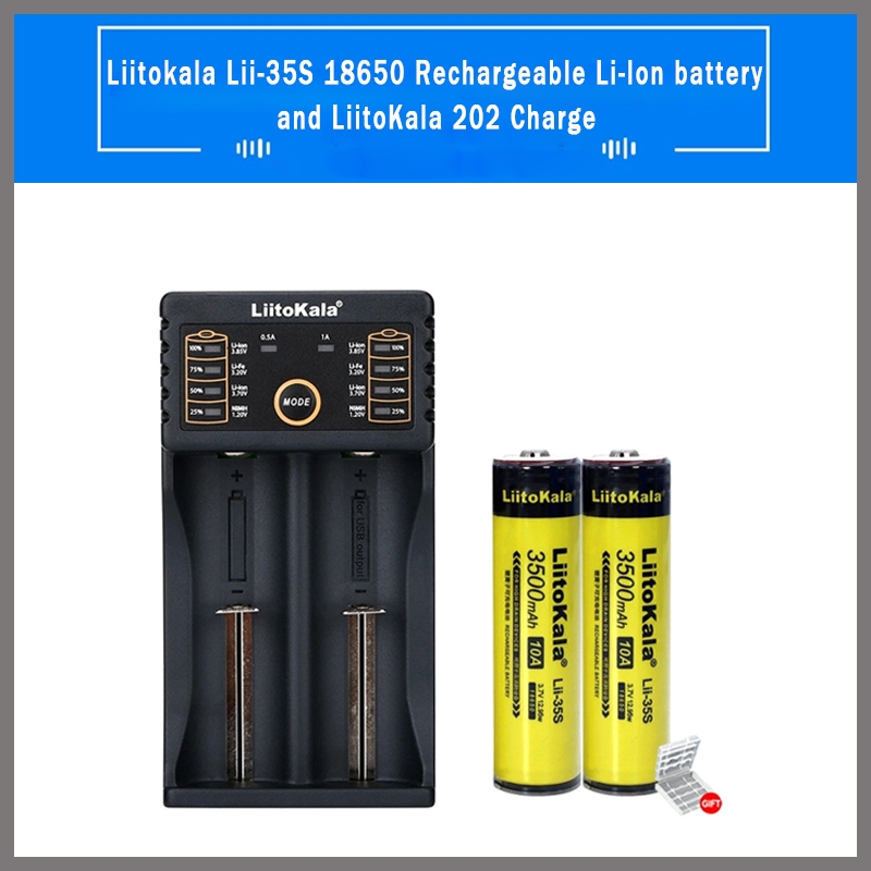 Liitokala Lii-35S 18650 3500mAh Rechargeable Li-lon battery with 2MOS ...