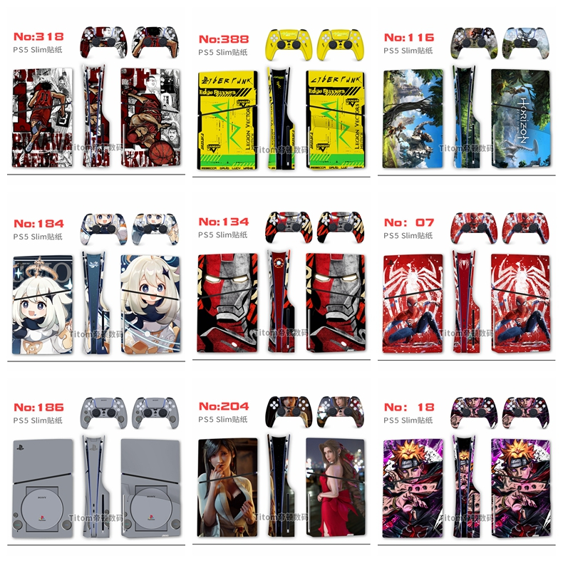 50 Colors Skin Sticker Compatible with Sony Playstation 5 Slim Disc ...