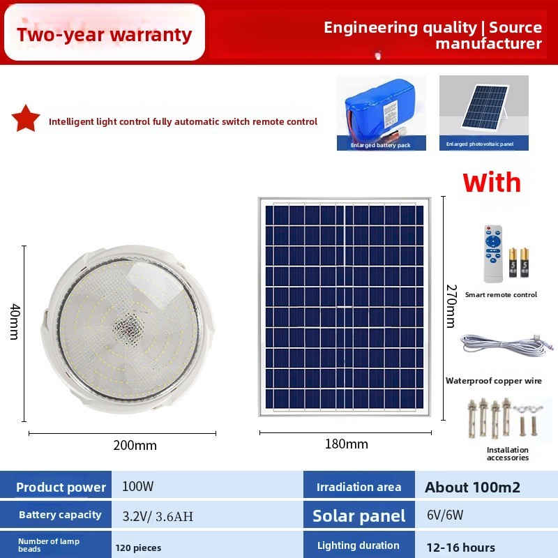2025 New Style Solar Energy-Saving Ceiling Lamp Household Indoor ...